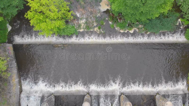 River Dam Waterfall stock video. Video of landscape - 220711125