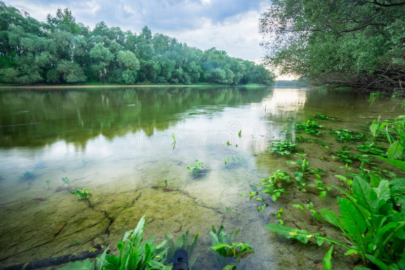 River Danube Near the Confluence of the Hron and Danube Rivers Stock ...