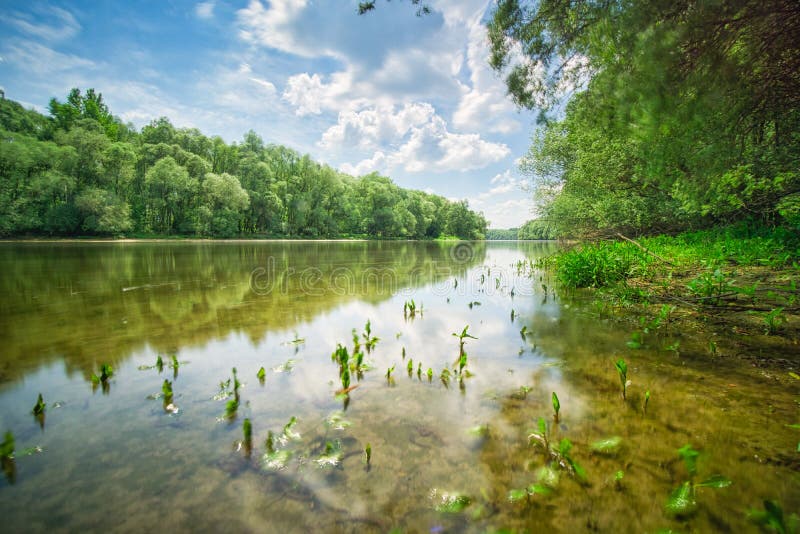 River Danube Near the Confluence of the Hron and Danube Rivers Stock ...