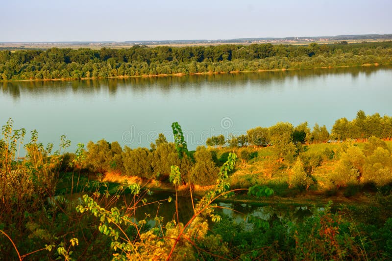 River Danube in Serbia stock image. Image of beauty - 157857799