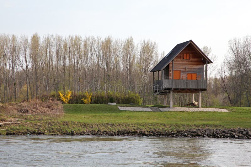 River Danube stock image. Image of reflection, wood, house - 35403789