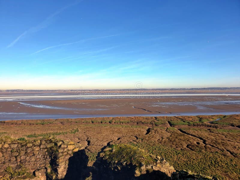 River Dee Estuary from Flint Castle. Flint, UK. Stock Photo - Image of ...