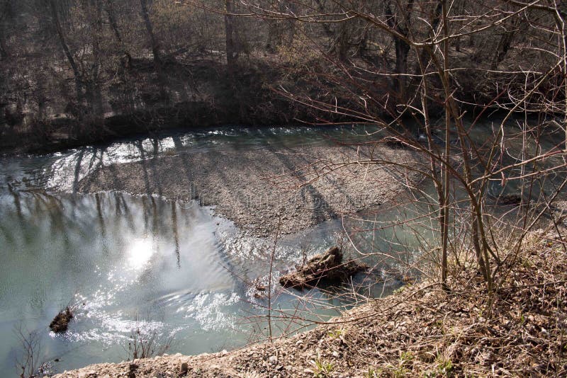 River Deep in Mountain Forest. Mountain River Flowing through the Green ...