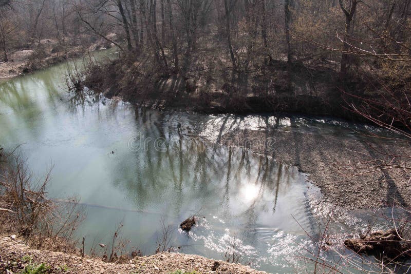 River Deep in Mountain Forest. Mountain River Flowing through the Green ...