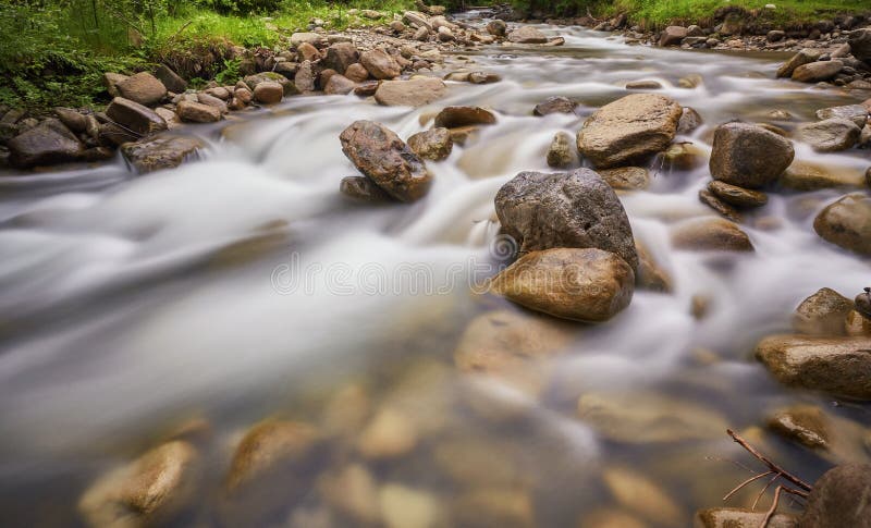River Deep in Mountain Forest Stock Image - Image of spring, tourist ...