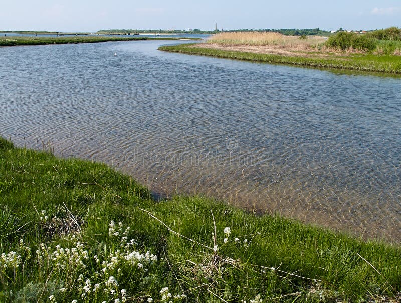 River Delta Flowing into the Sea Denmark Stock Photo - Image of ...