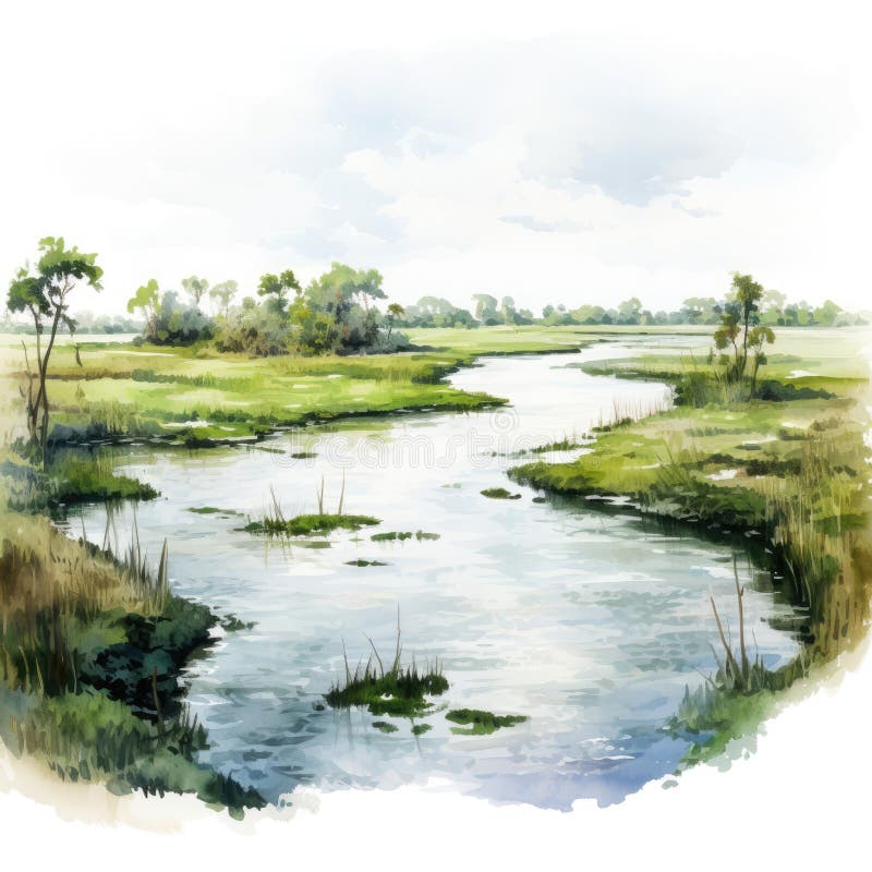 River delta stock illustration. Illustration of color - 328681860