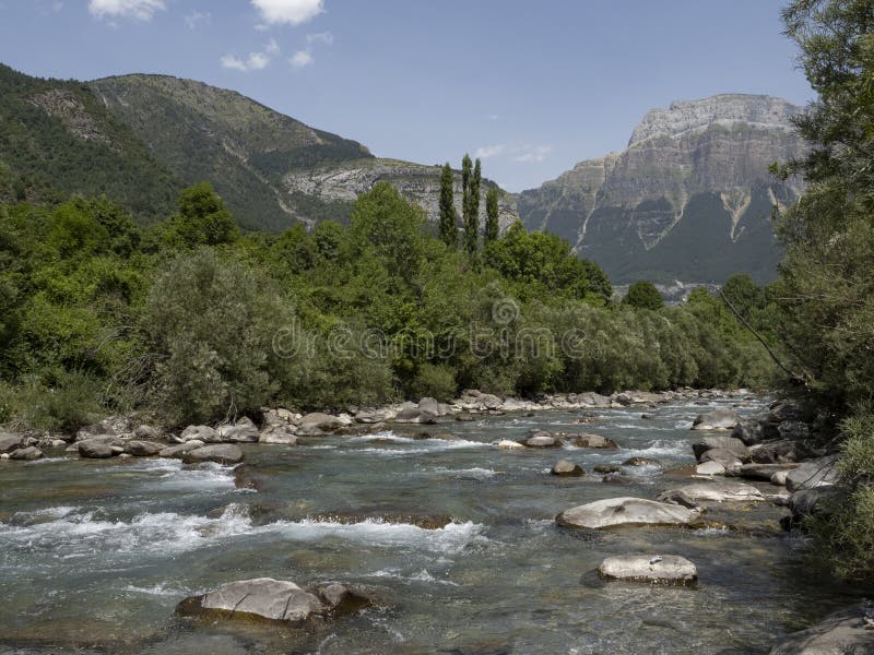 River Descending through the Mountains Stock Image - Image of park ...