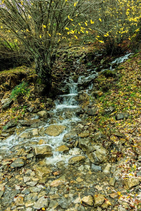 River Descends by Channel with Rocks Stock Image - Image of mountain ...