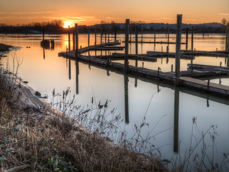 River Dock at Sunset stock image. Image of beautiful - 51766769