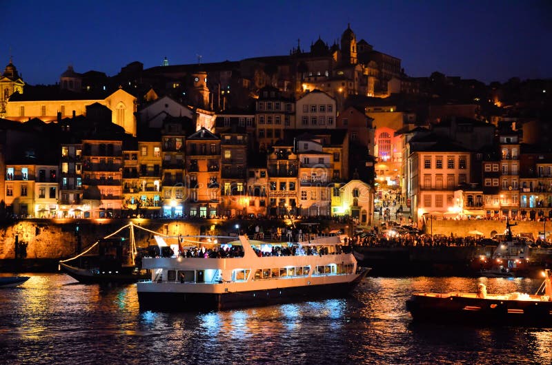 River Douro and the City of Porto at Dusk Stock Photo - Image of ...