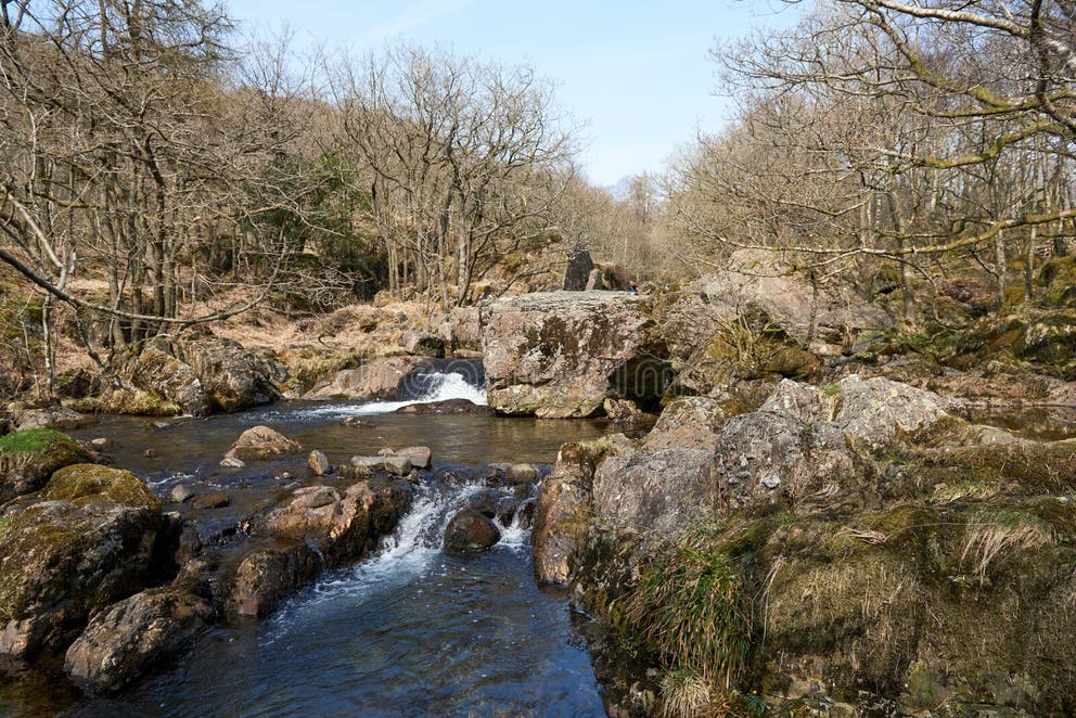 River Duddon Cascading Down Wallowbarrow Gorge, Duddon Valley, Cumbria ...
