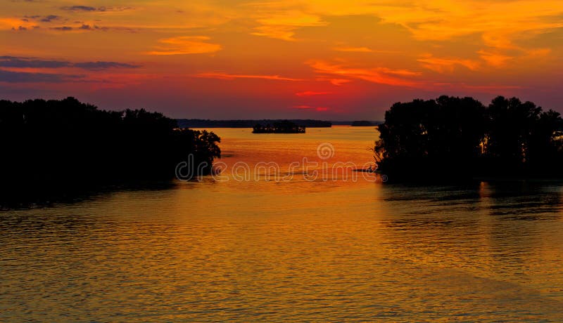 River in dusk stock image. Image of tree, nature, natural - 50410733