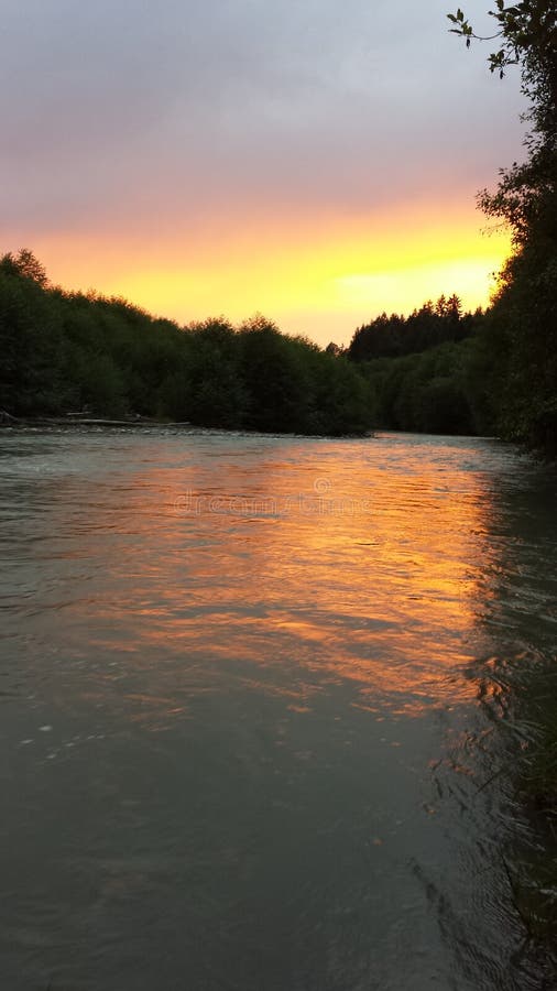 River at dusk stock photo. Image of darkness, wall, green - 179199500