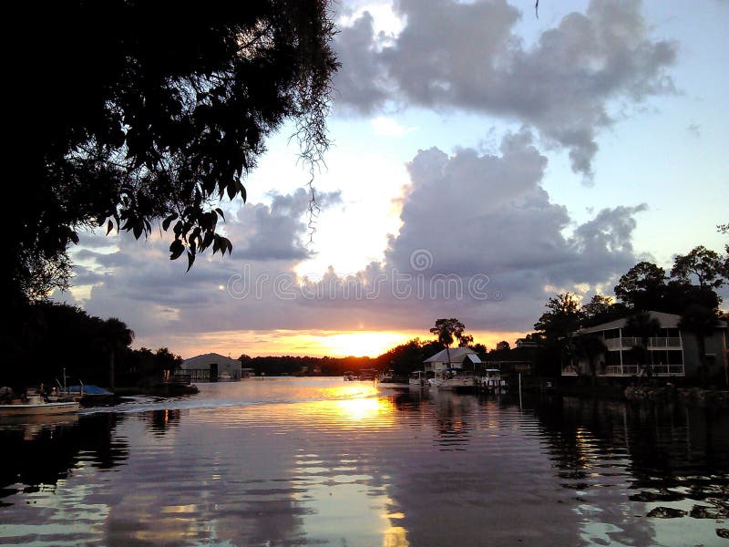 River Dusk stock photo. Image of river, sunset, water - 158171346