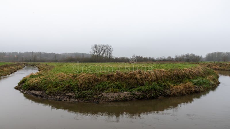 The River Dyle Meandering through the Flemish Countryside Stock Image ...