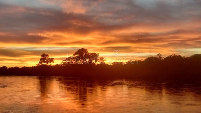 Beautiful Sunset in the River Stock Photo - Image of sinaloa, beautiful ...