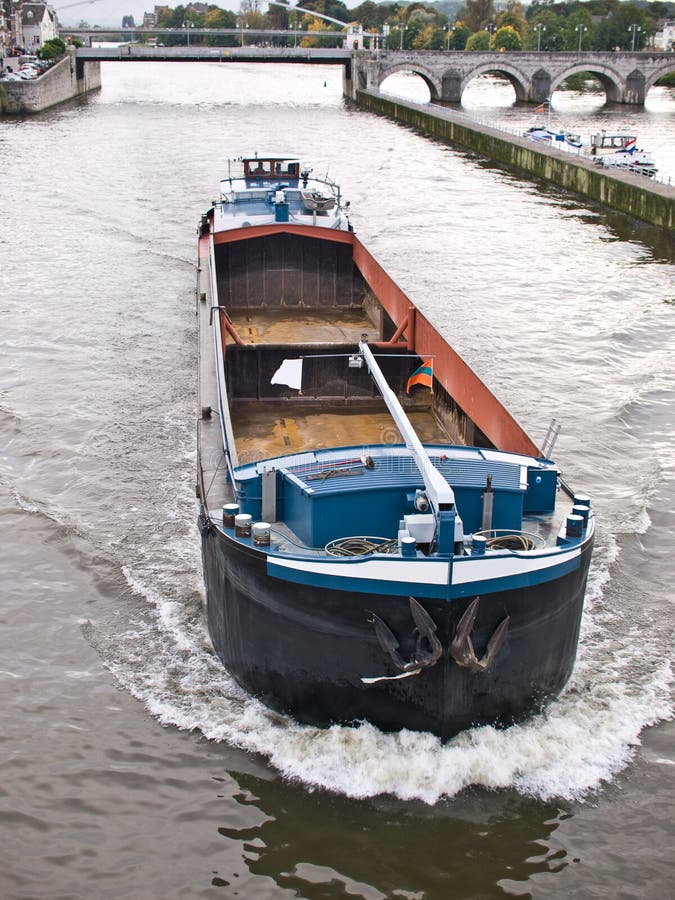 River empty barge stock photo. Image of journey, boat - 11404524