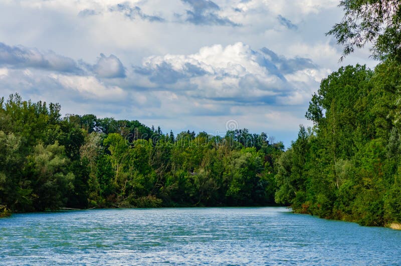 Cascade on the river enns stock photo. Image of island - 228657730
