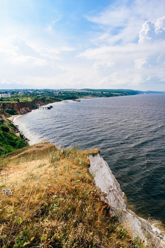 River Estuary View from the Cliff Stock Image - Image of summer ...