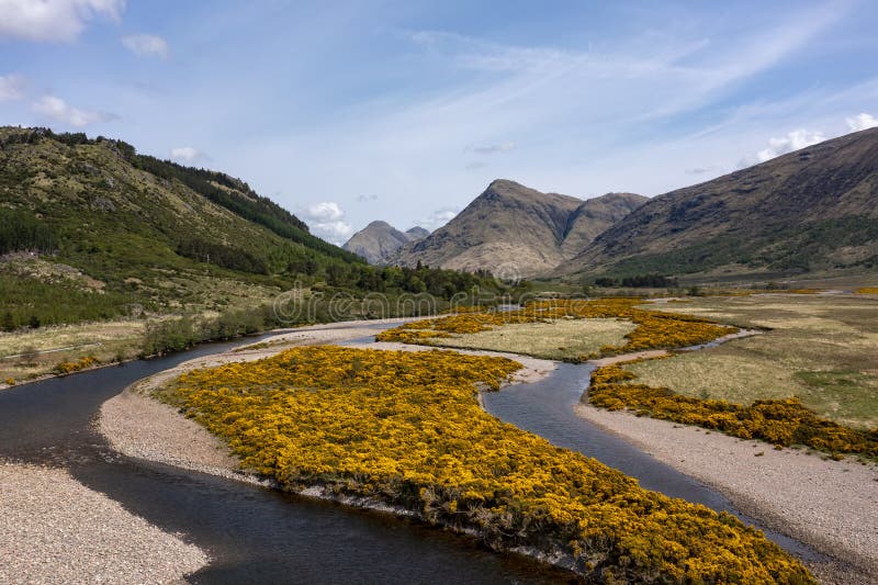River Etive in Glen Etive stock image. Image of winding - 285038287