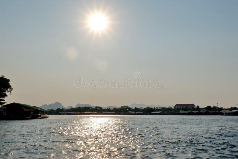 The River and the Evening Sun. Stock Image - Image of time, water ...