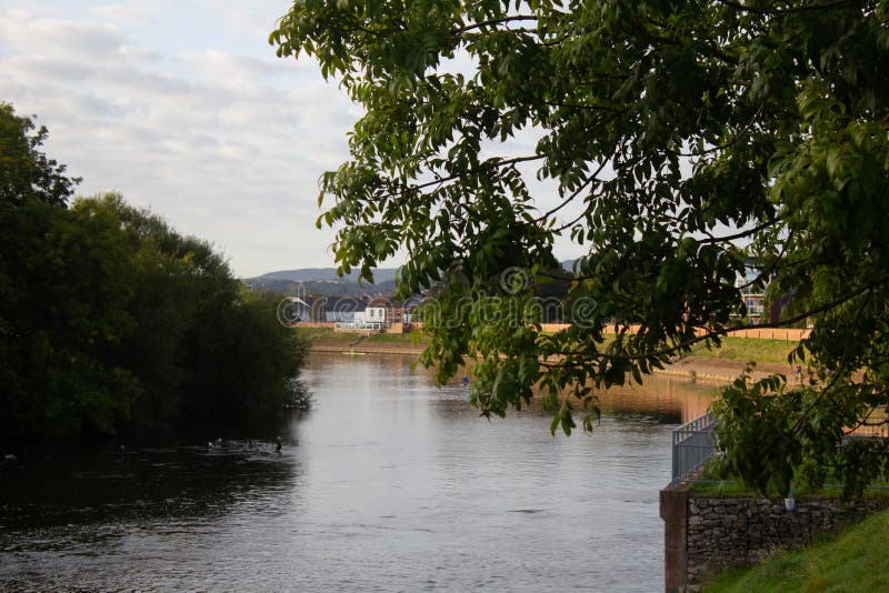 The River Exe in the City of Exeter in Devon Stock Image - Image of ...
