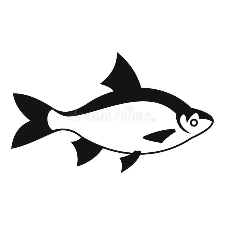River Fish Icon, Simple Style Stock Vector - Illustration of edible ...