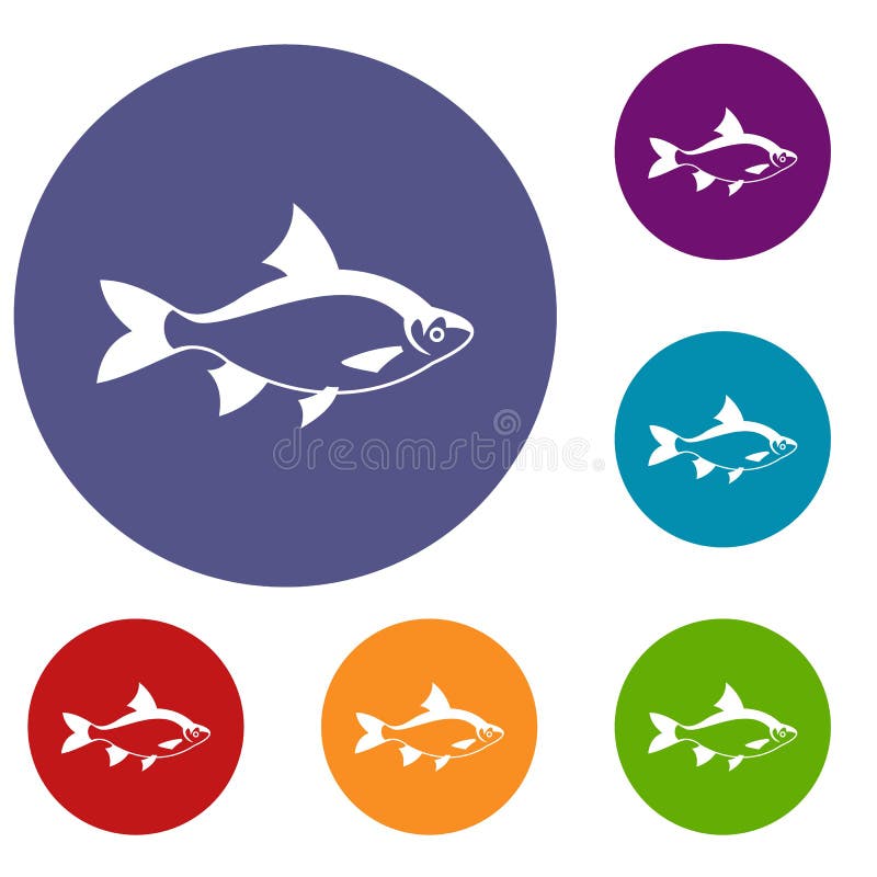 River fish icons set stock vector. Illustration of delicious - 95956521