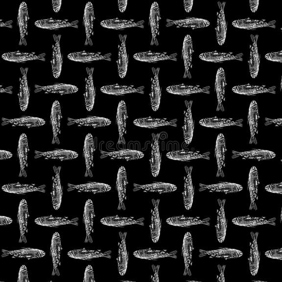 River Fishes Motif Random Pattern Stock Illustration - Illustration of ...