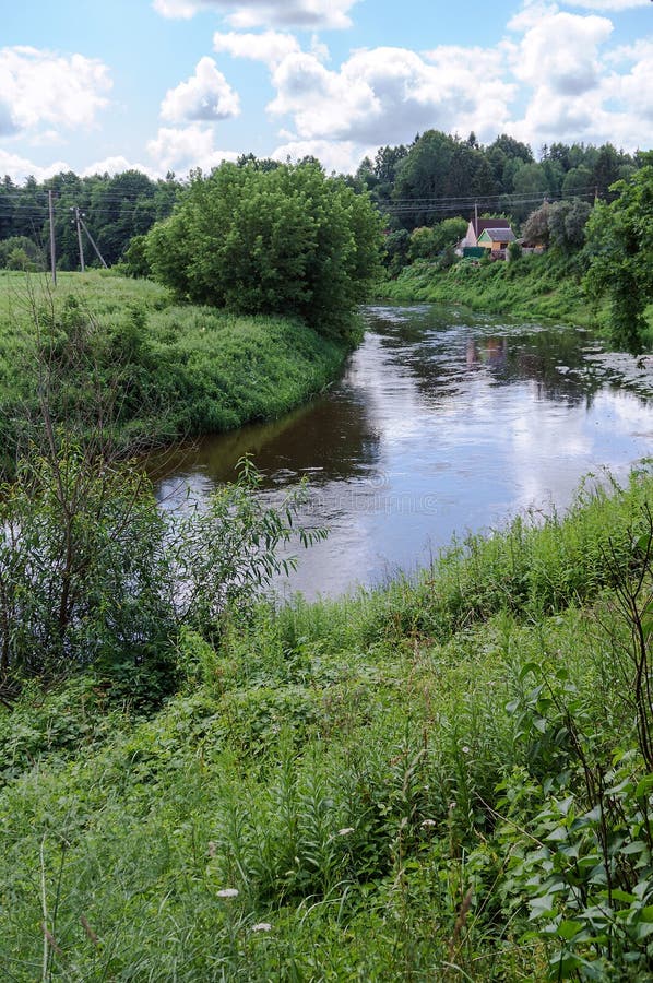 A River or for Fishing. Landscape of a Beautiful Forest River. Top View ...