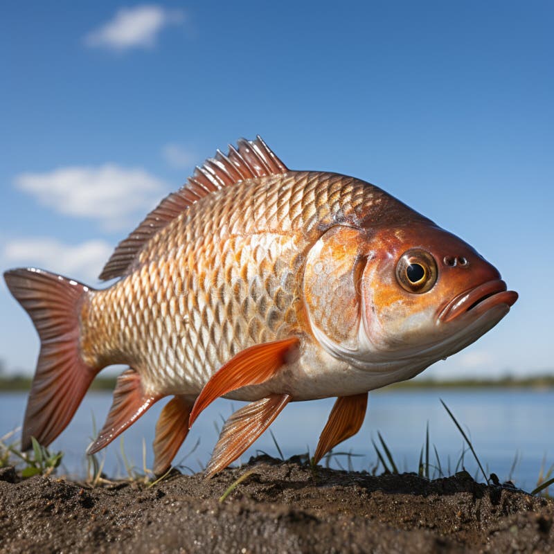 River FishIsolated Crucian Carp, a Kind of Fish from the Side. River ...