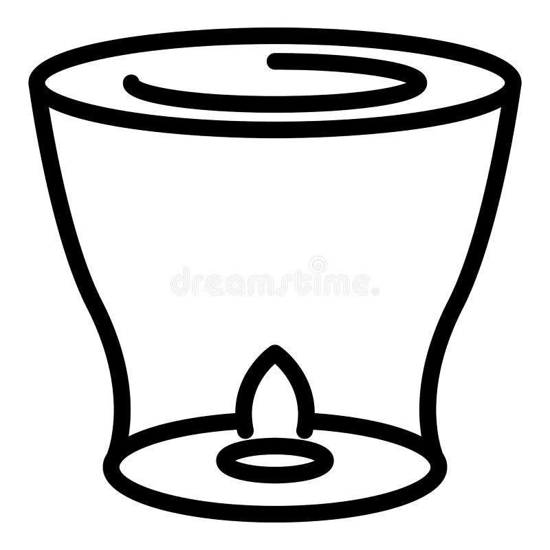 River Floating Lantern Icon, Outline Style Stock Vector - Illustration ...