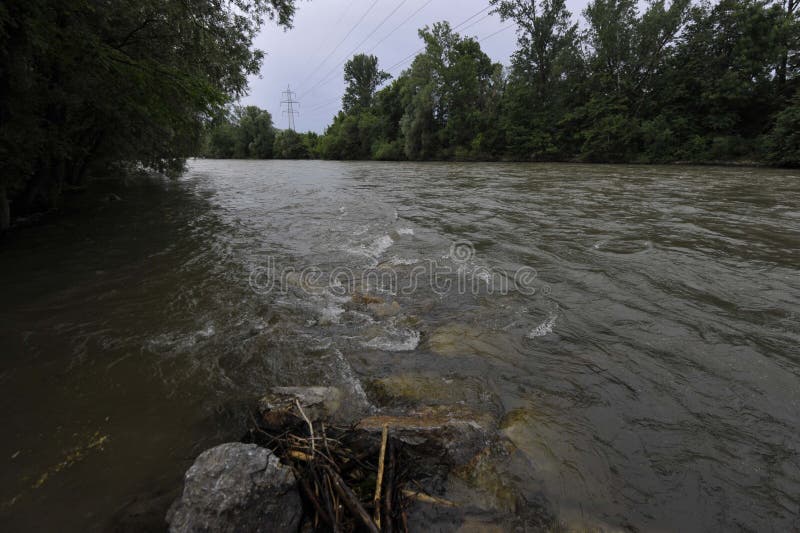 A River with Floating Water Stock Photo - Image of management ...