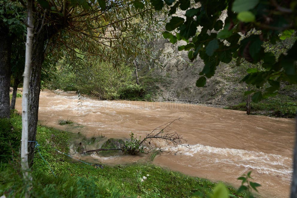 River flash flood stock photo. Image of damage, hurricane - 259170878