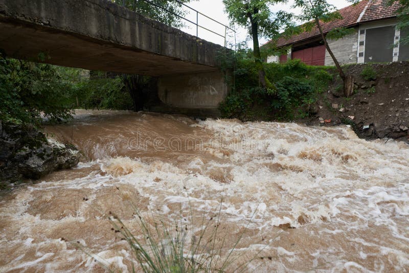 River flash flood stock image. Image of outdoor, danger - 259170887