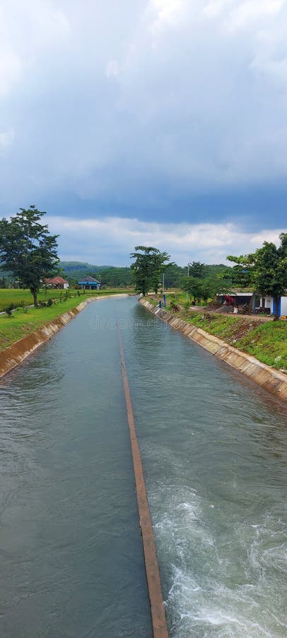 River flow with barriers stock image. Image of environment - 319236939