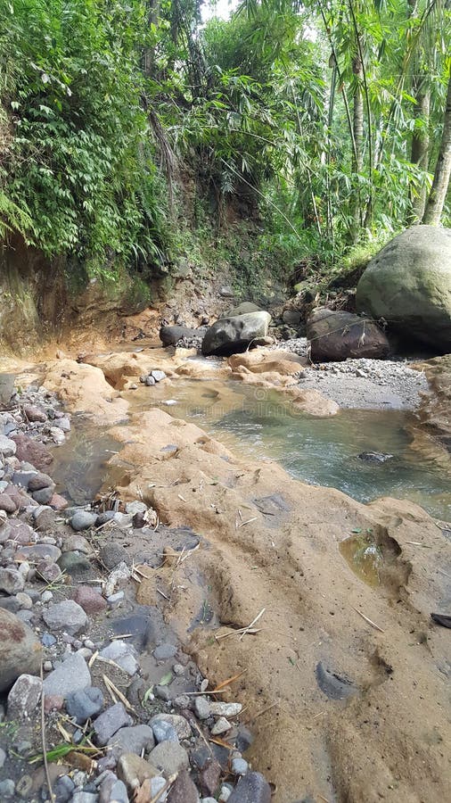 River flow stock image. Image of water, cliff, geology - 261938365