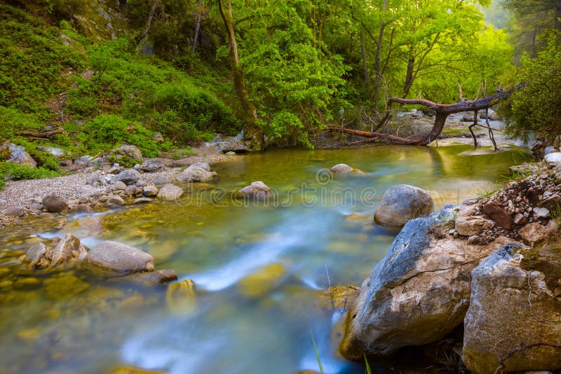 River Flow through Mountain Canyon Stock Image - Image of nature ...