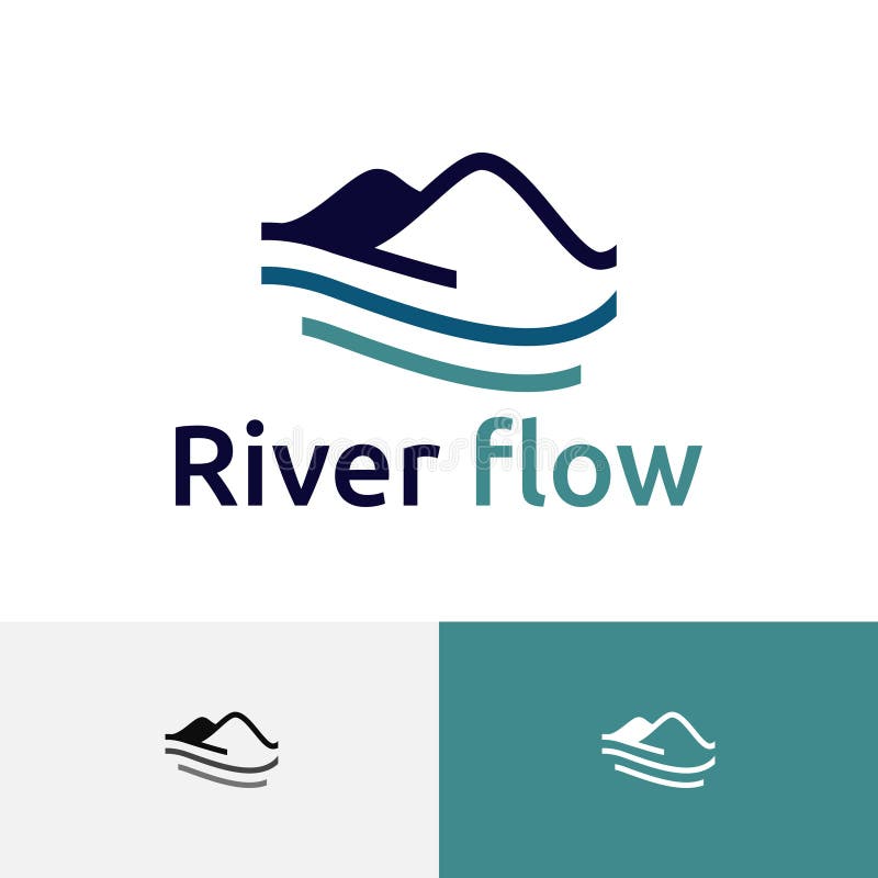 River Flow Mountain Hill Simple Abstract Logo Stock Vector ...