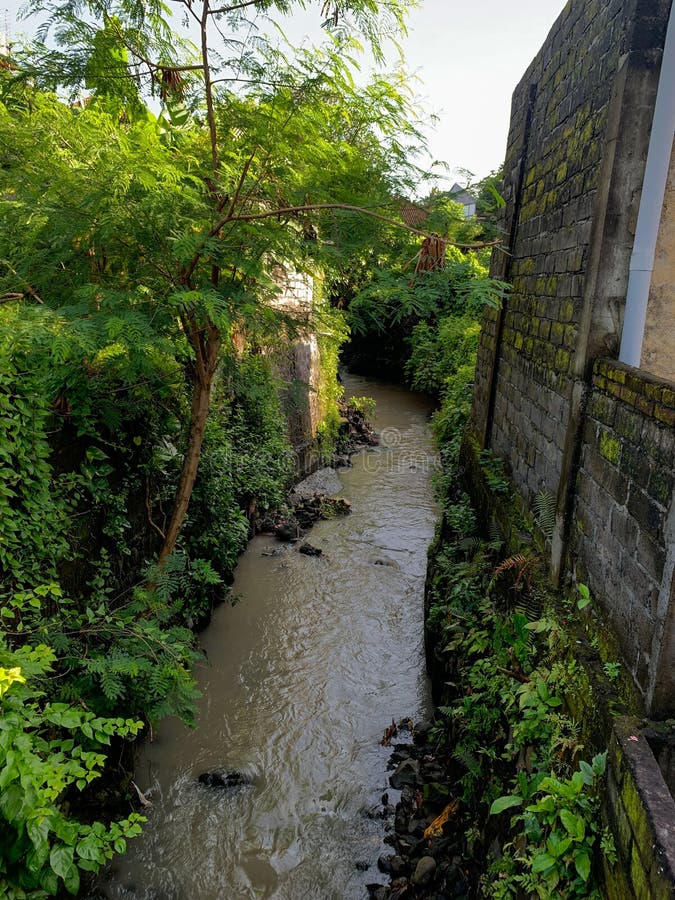 River Flow in Side of Home Residents. Stock Photo - Image of side, moat ...