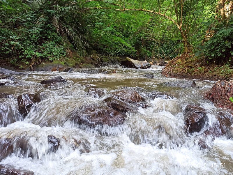 River Flow that Will Lead To the Waterfall Stock Image - Image of river ...