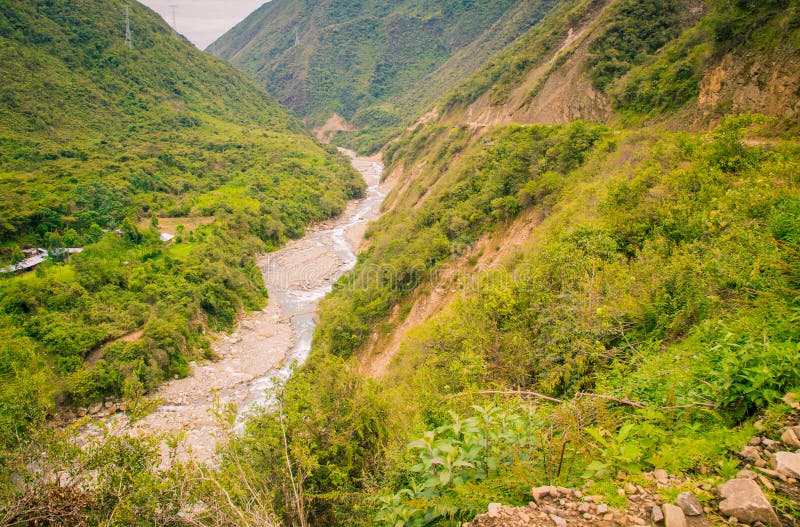 River in a valley in Peru stock image. Image of nature - 110344699