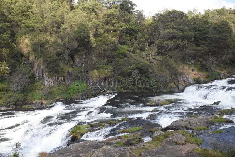 River Flowing with Green Hills and Blue Sky Stock Image - Image of ...