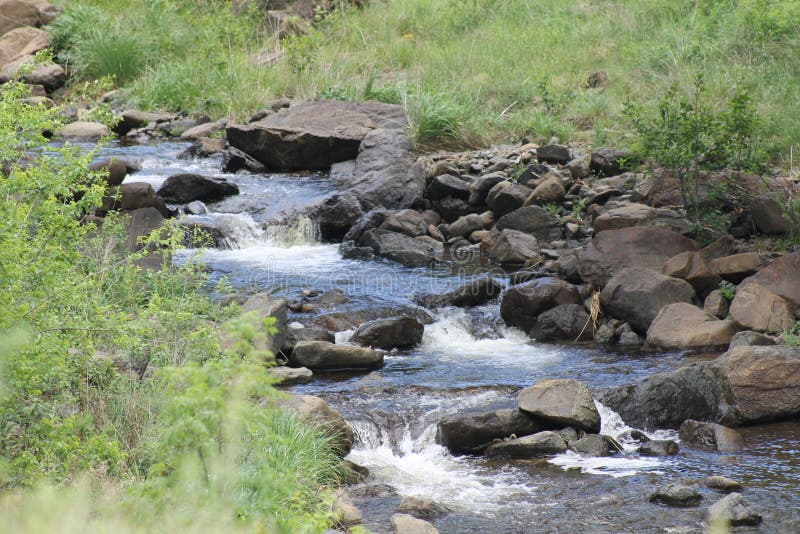 River flow, Rapids. stock image. Image of mountain, clear - 183968345