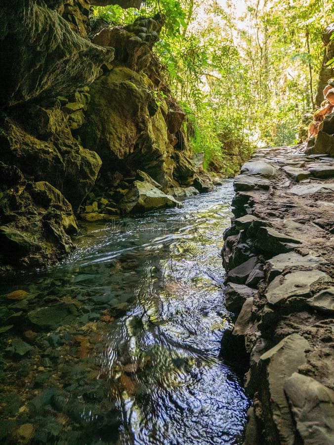 River Flowing from Inside Cave in Petar Stock Photo - Image of ...
