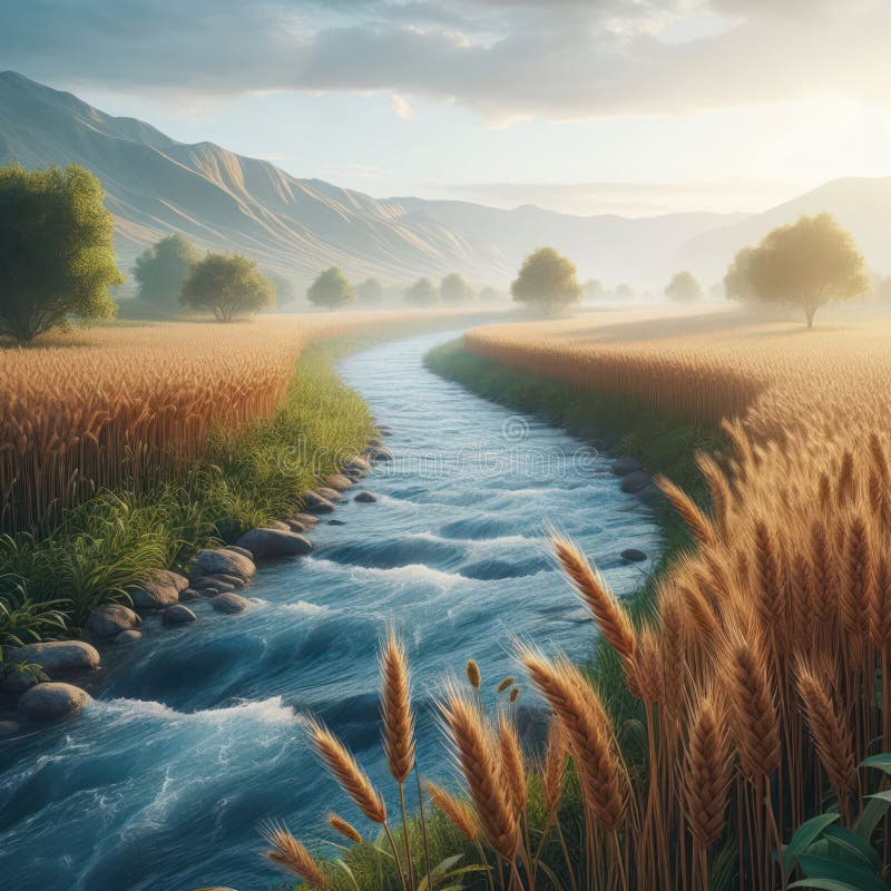 6,534 Wheat Field River Stock Photos - Free & Royalty-Free Stock Photos ...