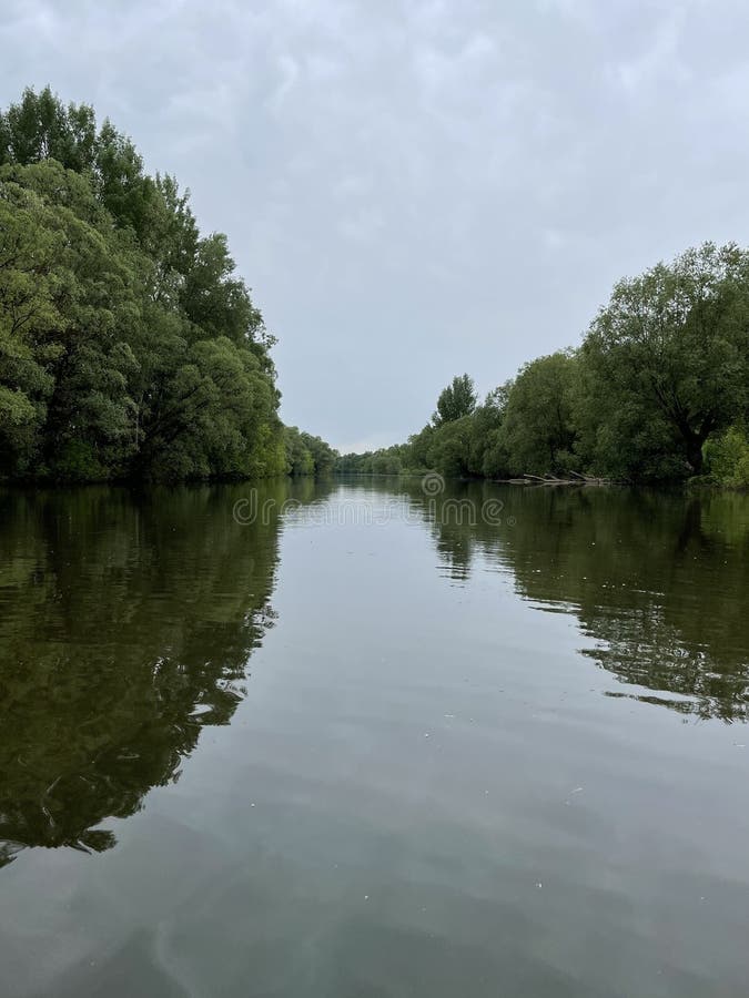 A River Flowing Slowly among the Trees that are Reflected in Its Waters ...