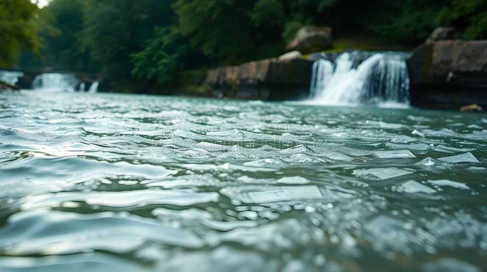 A River Flowing Towards a Waterfall of Money Stock Illustration ...