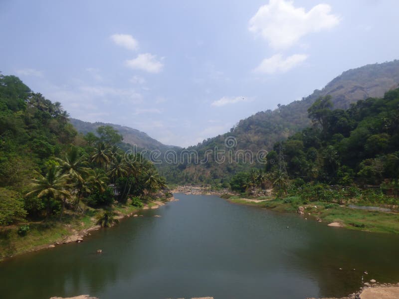 A River Flowing between Two Mountain a View from Idukki Kerala Stock ...